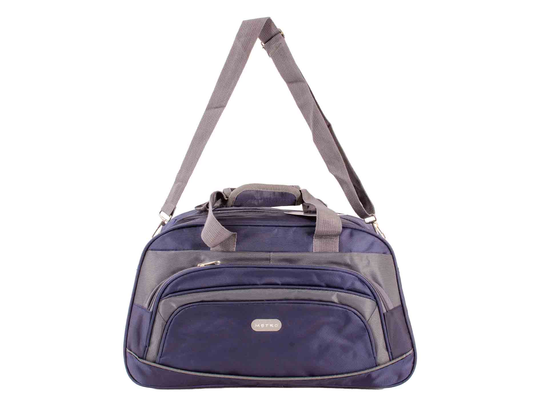 163S NAVY/GREY SMALL HOLDALL UNISEX BAG WITH ADJUSTABLE STRAP [163S ...
