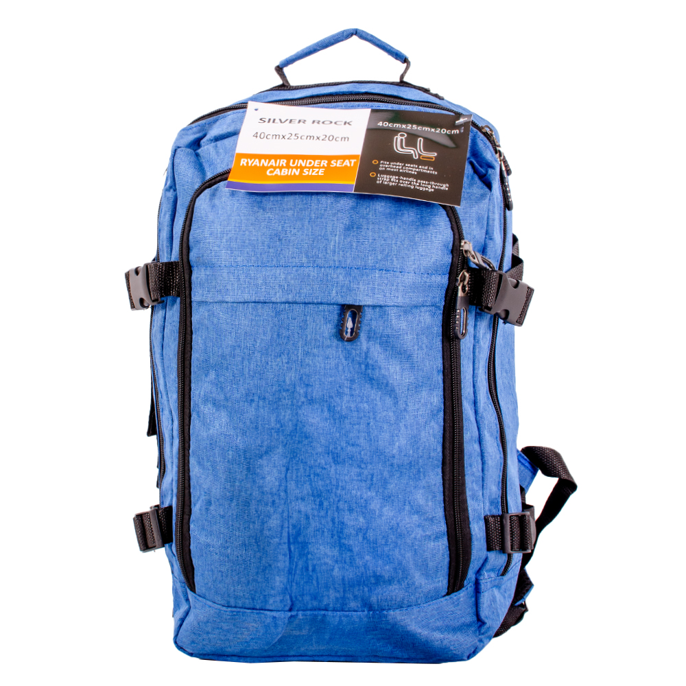 BP-118 BLUE RYANAIR UNDERSEAT CABIN-FRIENDLY RUCKSACK W/MUL ZIP [BP-118 ...