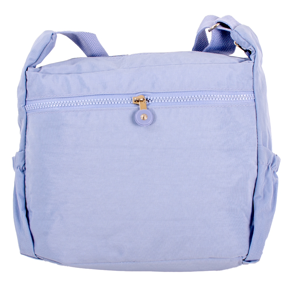 LL-250 LIGHT BLUE 5 ZIP SHOULDER BAG [LL-250 L.BLUE 5 ZIP SHOULDER BAG ...