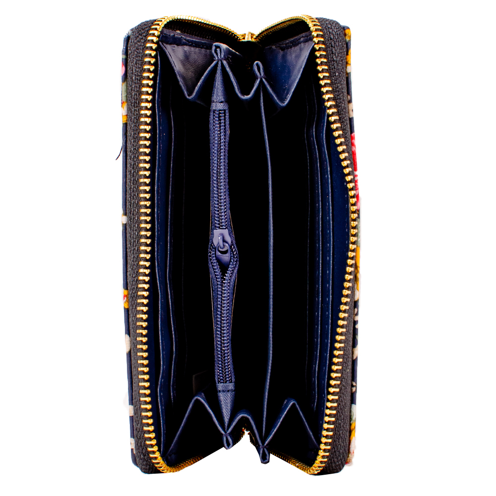 LW198 NAVY BOX OF 12 FLORAL MEDIUM PURSE W/COIN SECTION [LW198 NAVY ...