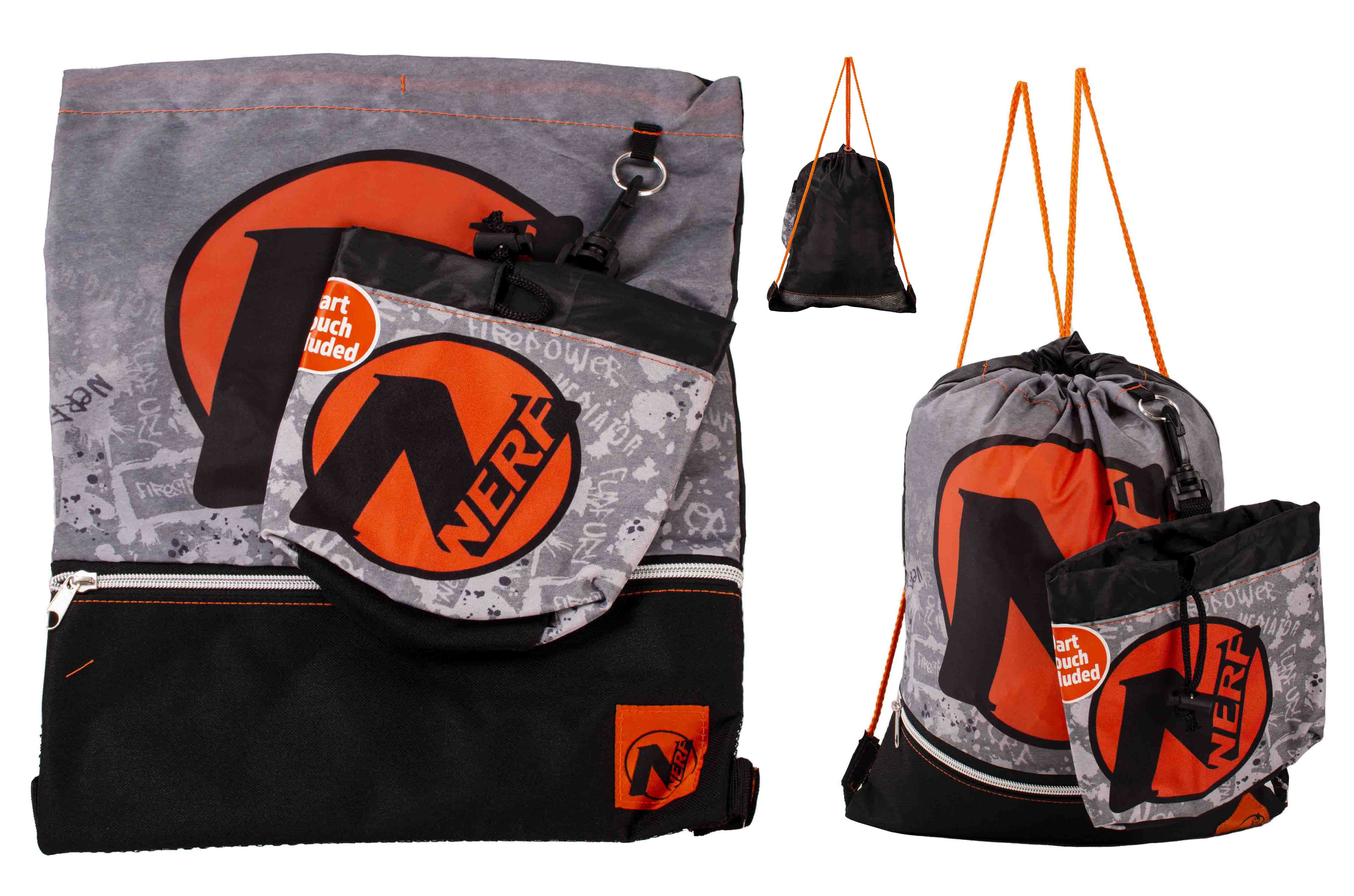 NERF - 01582 BLACK GREY DRAWSTRING BAG [NERF - 01582 DRAWSTRING BAG ...